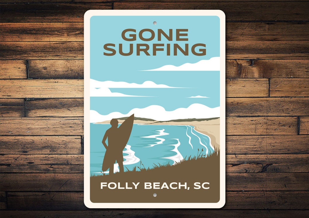 Gone Surfing Sign, Custom Surfing Sign, Personalized Gift, Surfing Gift ...