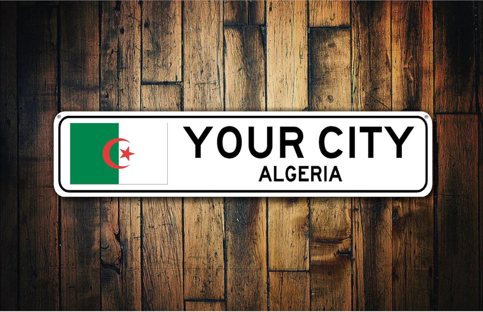 Algeria Flag Sign, Algeria Souvenir, Metal City Sign, City Gift, City ...