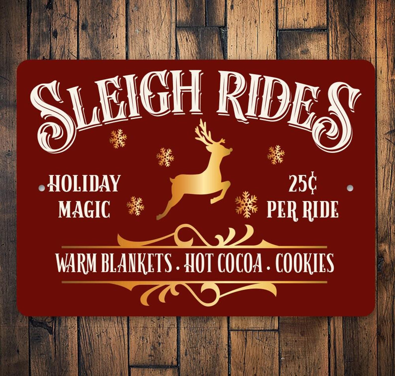 Sleigh Rides Sign, Cute Christmas Sign, Sleigh Rides, Santa's Sleigh ...