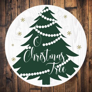O Christmas Tree Round Christmas Sign, Door Hanger, Christmas Decor ...