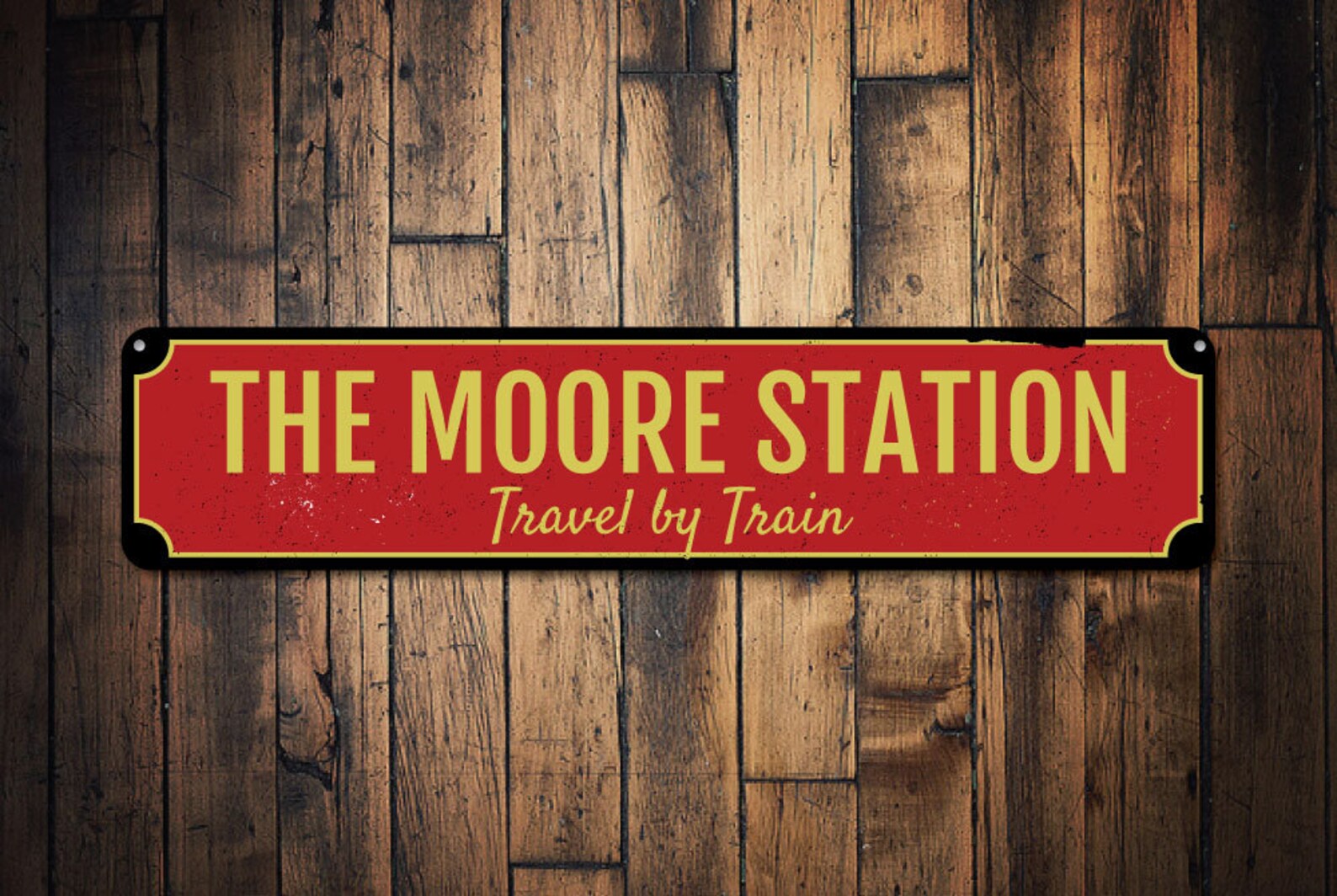Family Train Station Sign, Personalized Travel by Train Sign, Custom ...