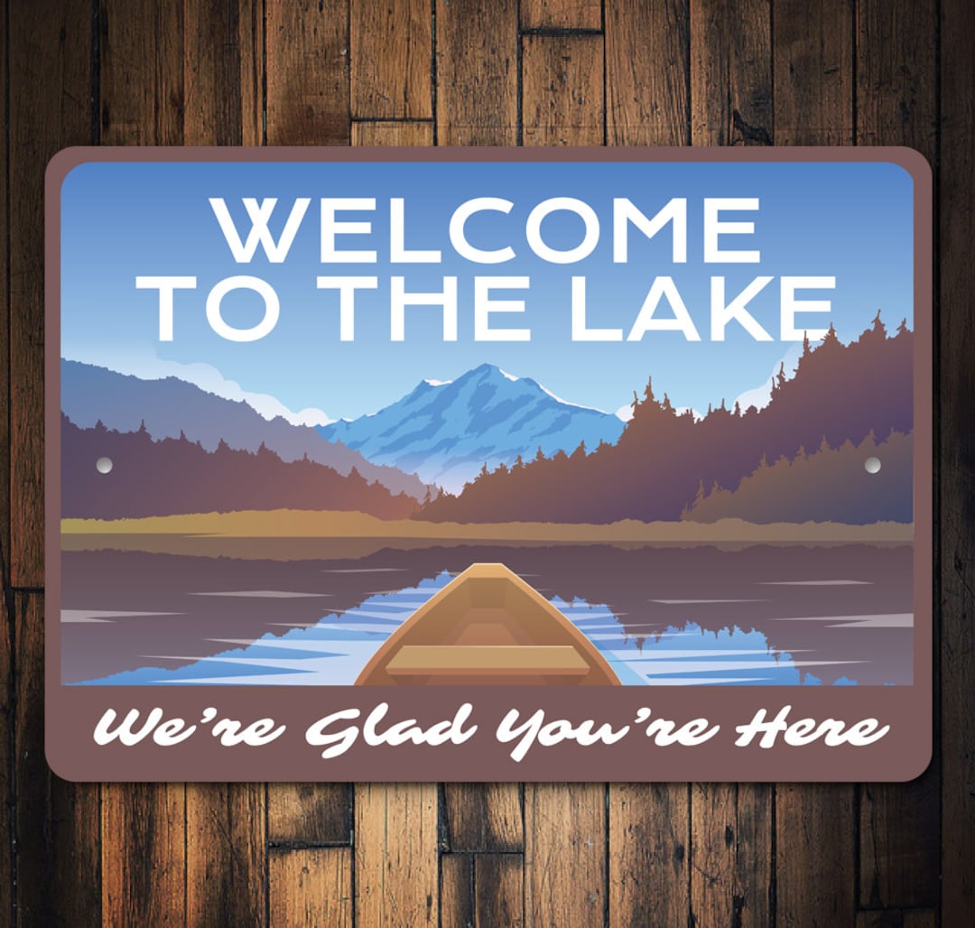 Welcome to the Lake, Lake Sign, Canoe Lake Sign, Boat Decor, Lakes ...