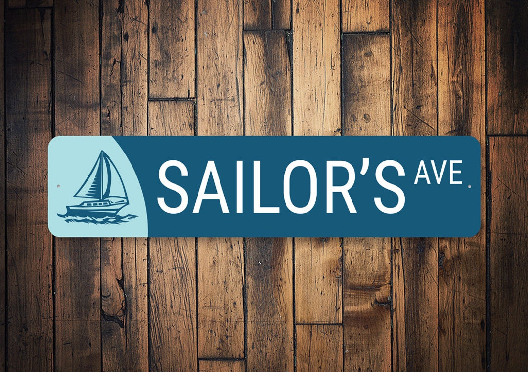 Sailor's Avenue Sign, Custom Sailor Sign, Personalized Sign, Sailor ...