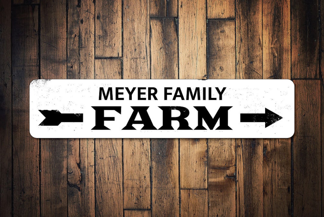 Family Name Farm Arrow Sign, Personalized Farmhouse Sign, Custom Farm ...