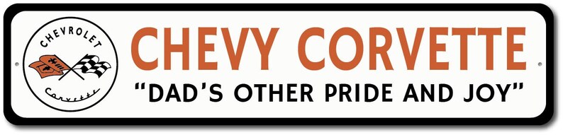 Dad's Chevy Sign, Chevy Corvette Sign, Corvette Flags Decor, Corvette ...