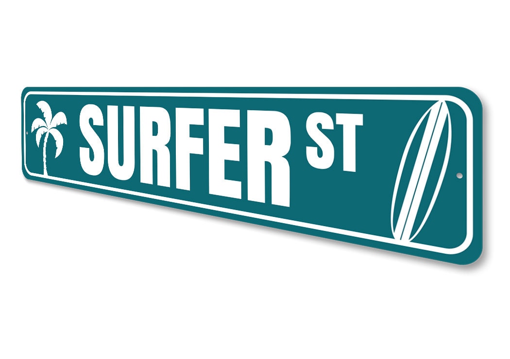 Surfer Street Sign Custom Surfer Sign Personalized Gift - Etsy