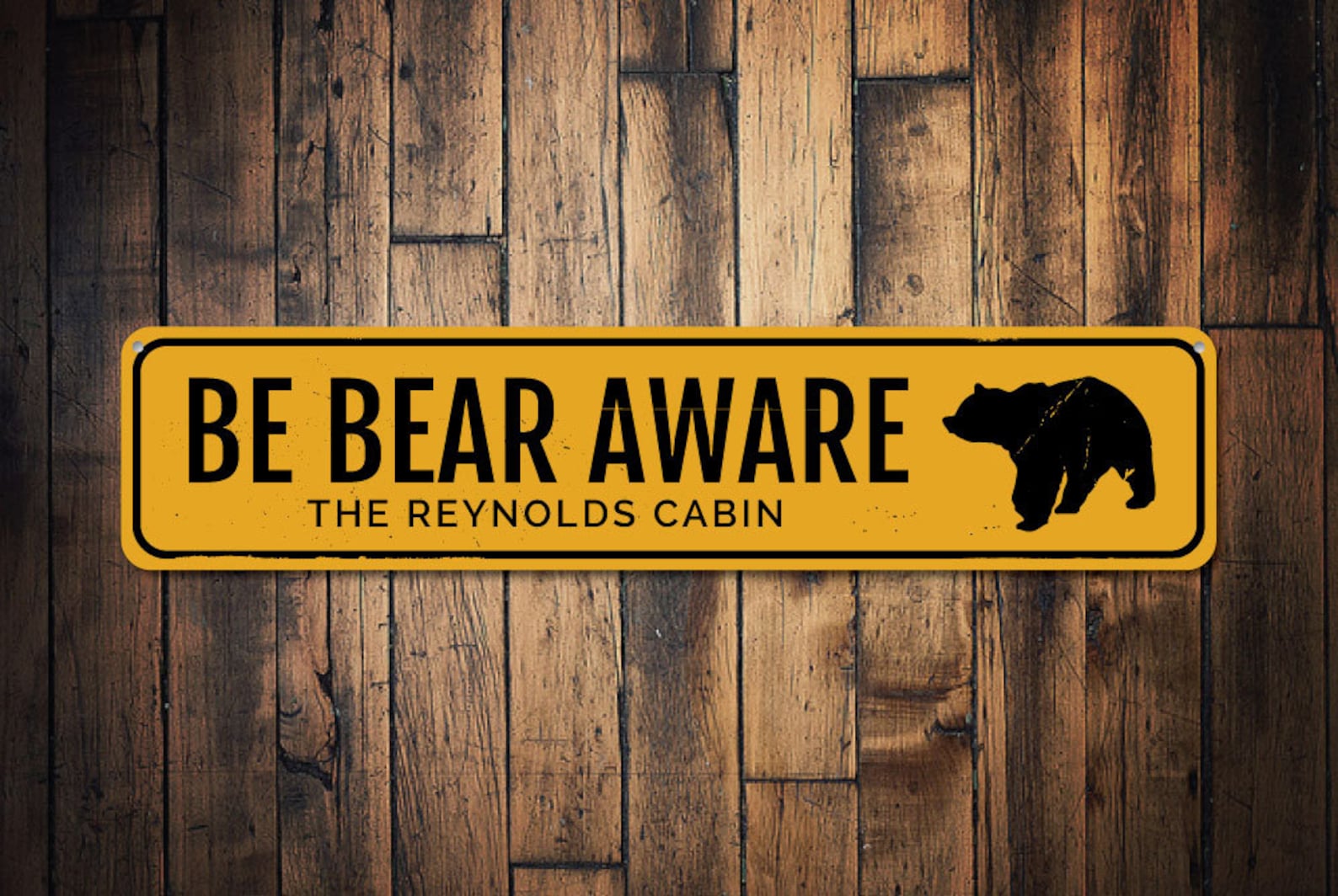 Be Bear Aware Sign Personalized Family Name Cabin Sign - Etsy