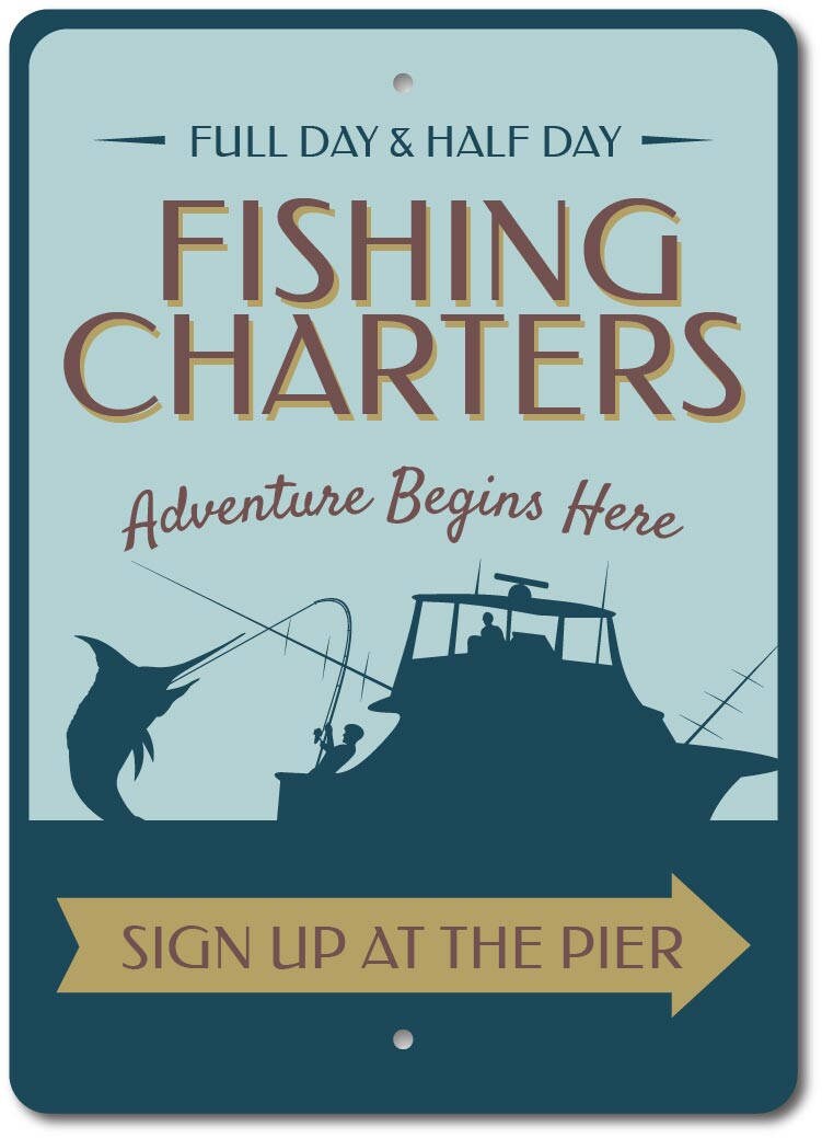 Fishing Charters Sign Deep Sea Fishing Sign Fisherman Gift - Etsy