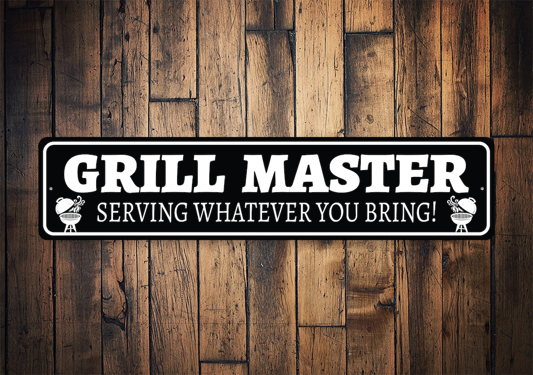 Grill Master Sign, Grilling Master Decor, BBQ Gifts, Cookout Signs ...