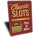 Classic Slots Sign, Gambling Slot Decor, Gambling Gift Decor, Metal ...