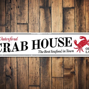Crab House Sign, Personalized Best Seafood in Town Open Late Sign ...