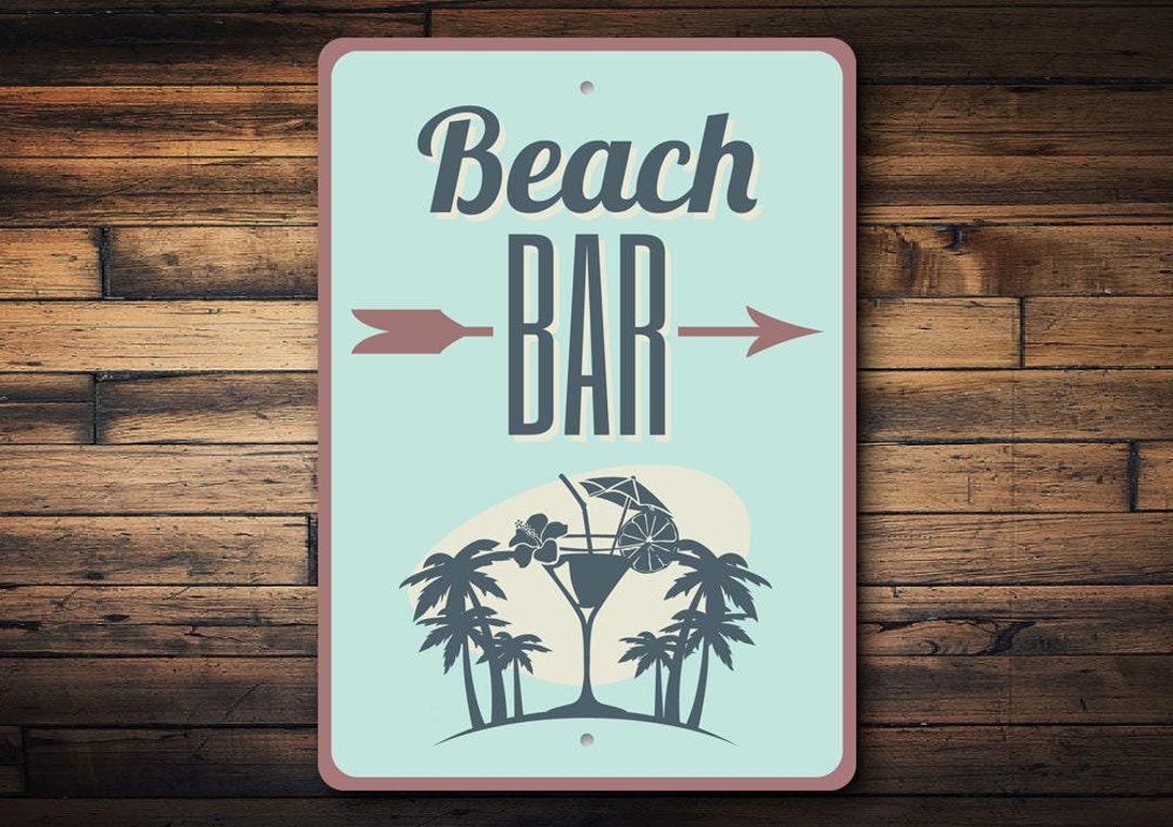 Beach Bar Sign, Beach Drink Decor, Bar Beach Decor, Coast Shop, Beach ...