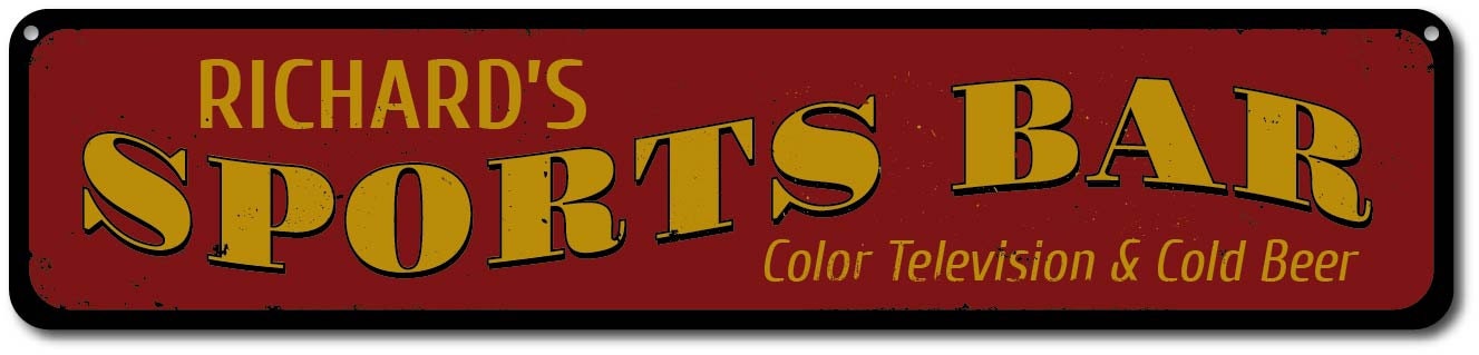Sports Bar Name Sign Personalized Color Television & Cold | Etsy