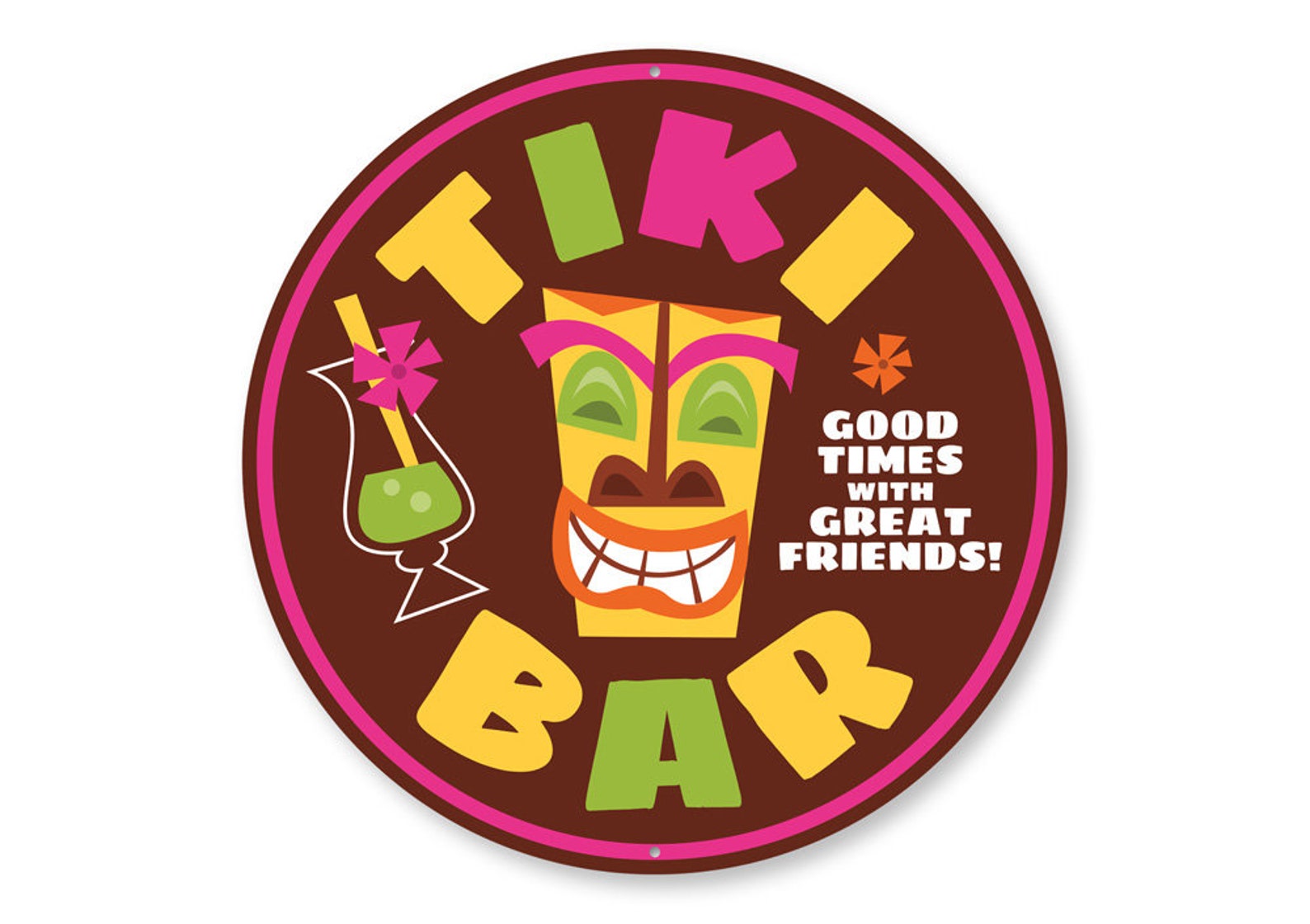 Tiki Bar Sign Great Time With Friends Tiki Bar Lover Tiki - Etsy