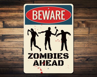 Zombie Sign, Run Zombies Are Coming Sign, Zombies Decor, Zombie Decor ...