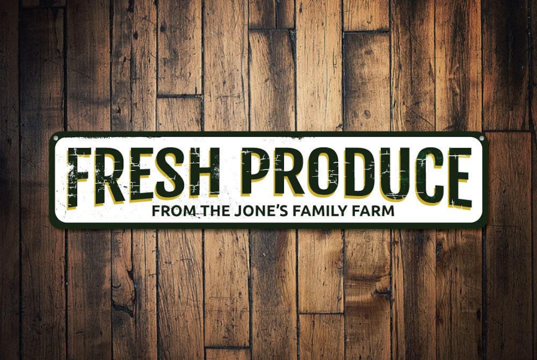 Fresh Produce Sign, Personalized Farm Sign, Custom Farmer Market Sign ...