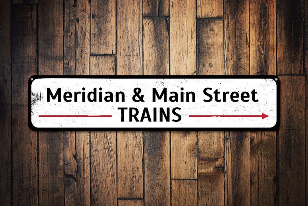 Train Station Street Names Arrow Sign, Personalized Train Lover Sign ...