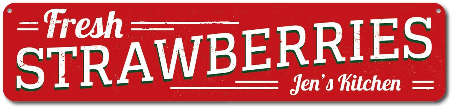 Fresh Strawberries Sign Personalized Kitchen Name Fresh Fruit - Etsy