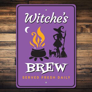 Witches Brew Sign, Witch Cooking Sign, Scary Witch Gift, Halloween Sign ...