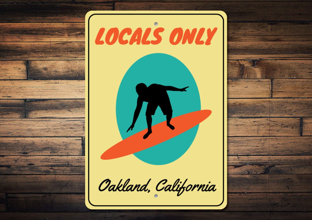 Surfer Sign, Locals Only Sign, Surfer Gift, Surfer Decor, Surfing Sign ...