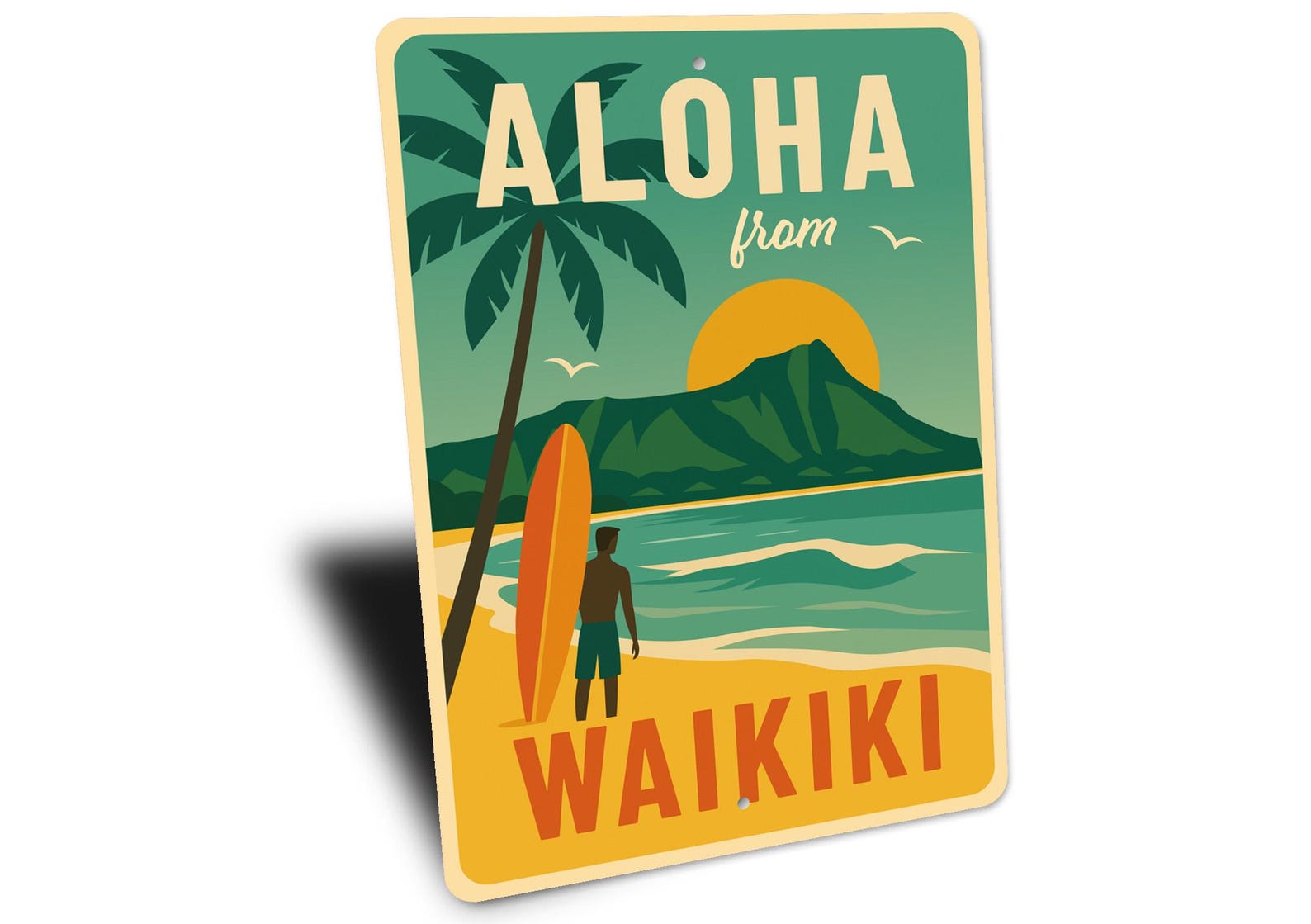 Aloha From Waikiki Sign, Hawaii Room Sign, Waikiki Wall Decor, Aloha ...