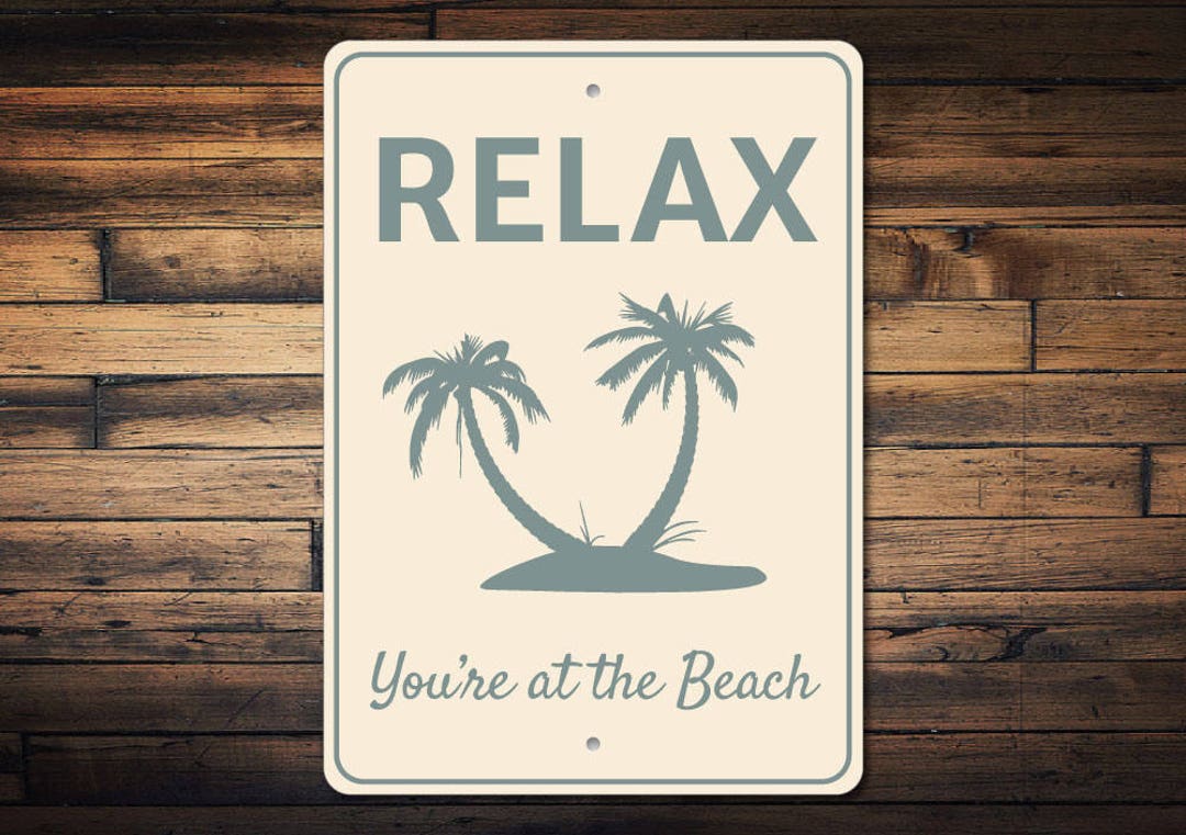 Relax Sign, Relax Beach Sign, Palm Tree Decor, Palm Tree Sign, Beach ...