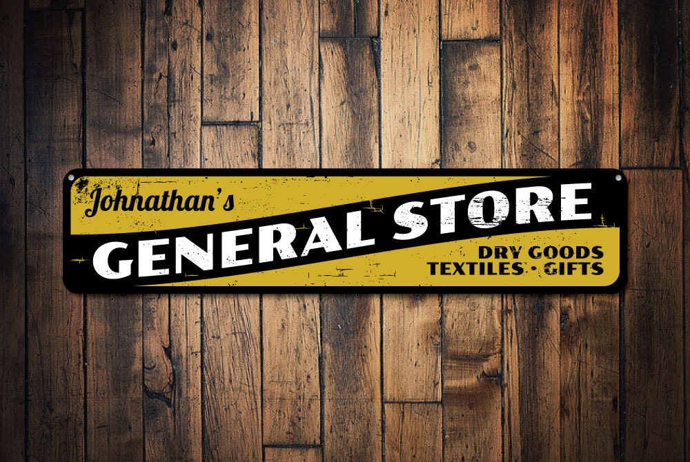 General Store Sign Personalized Dry Goods Textiles & Gifts - Etsy