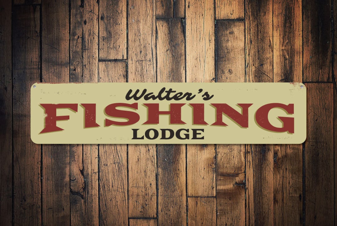 Fishing Lodge Sign Personalized Fisherman Name Gift Custom - Etsy