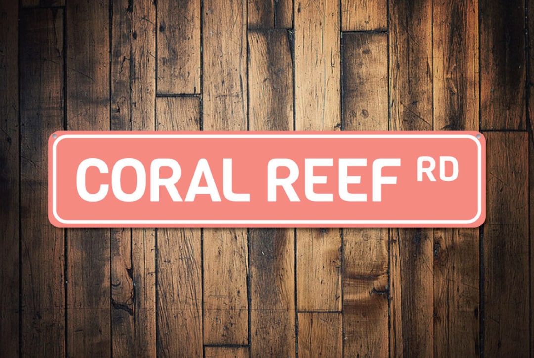 Coral Reef Rd Sign, Custom Beach Street Sign, Ocean Lover Gift, Beach ...
