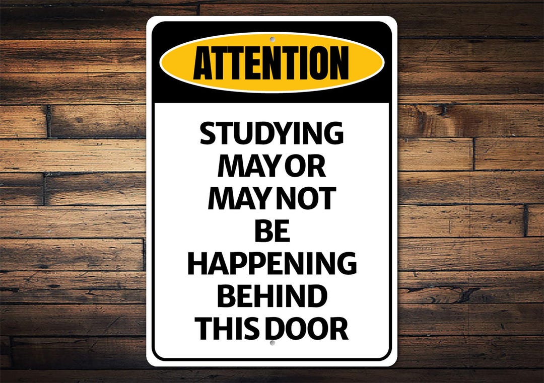 Funny Study Room Metal Sign, Gift for Students, College Gift, Dorm Room ...