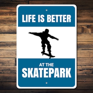 Skatepark Sign Skateboarder Gift Skateboard Sign Skatepark | Etsy