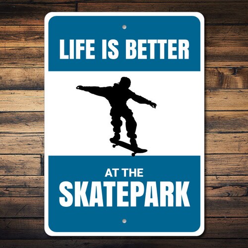 Skatepark Sign Skateboarder Gift Skateboard Sign Skatepark - Etsy