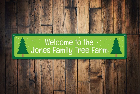 Tree Farm Sign Custom Family Name Welcome Sign Personalized | Etsy