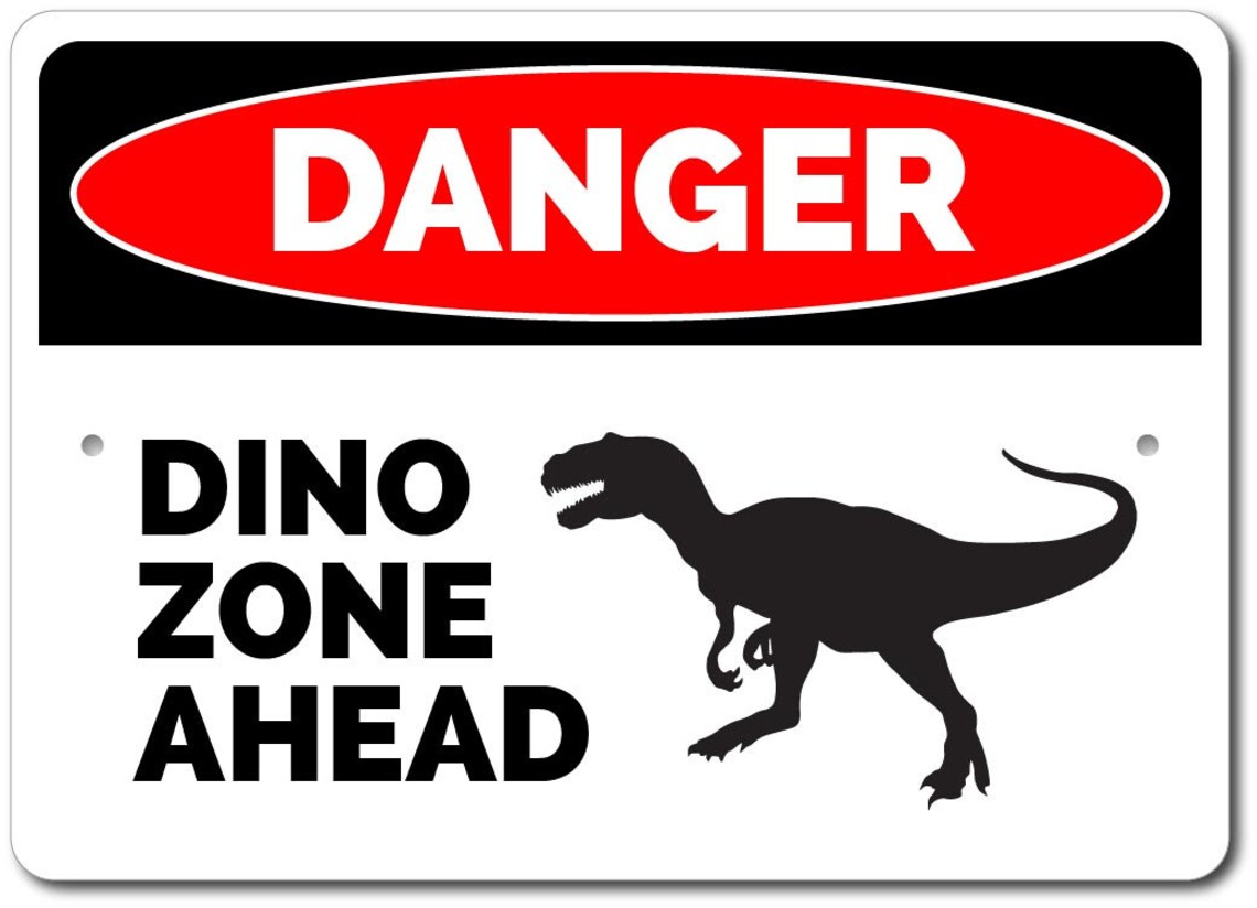 Dino Zone Sign Dinosaur Gift Dino Danger Decor Dinosaurs | Etsy