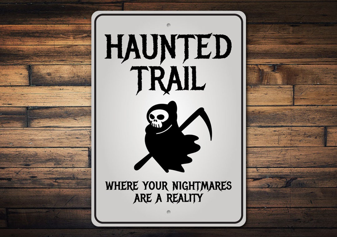 Haunted Trail Sign, Halloween Trail Ride, Haunted Trail, Halloween Sign ...