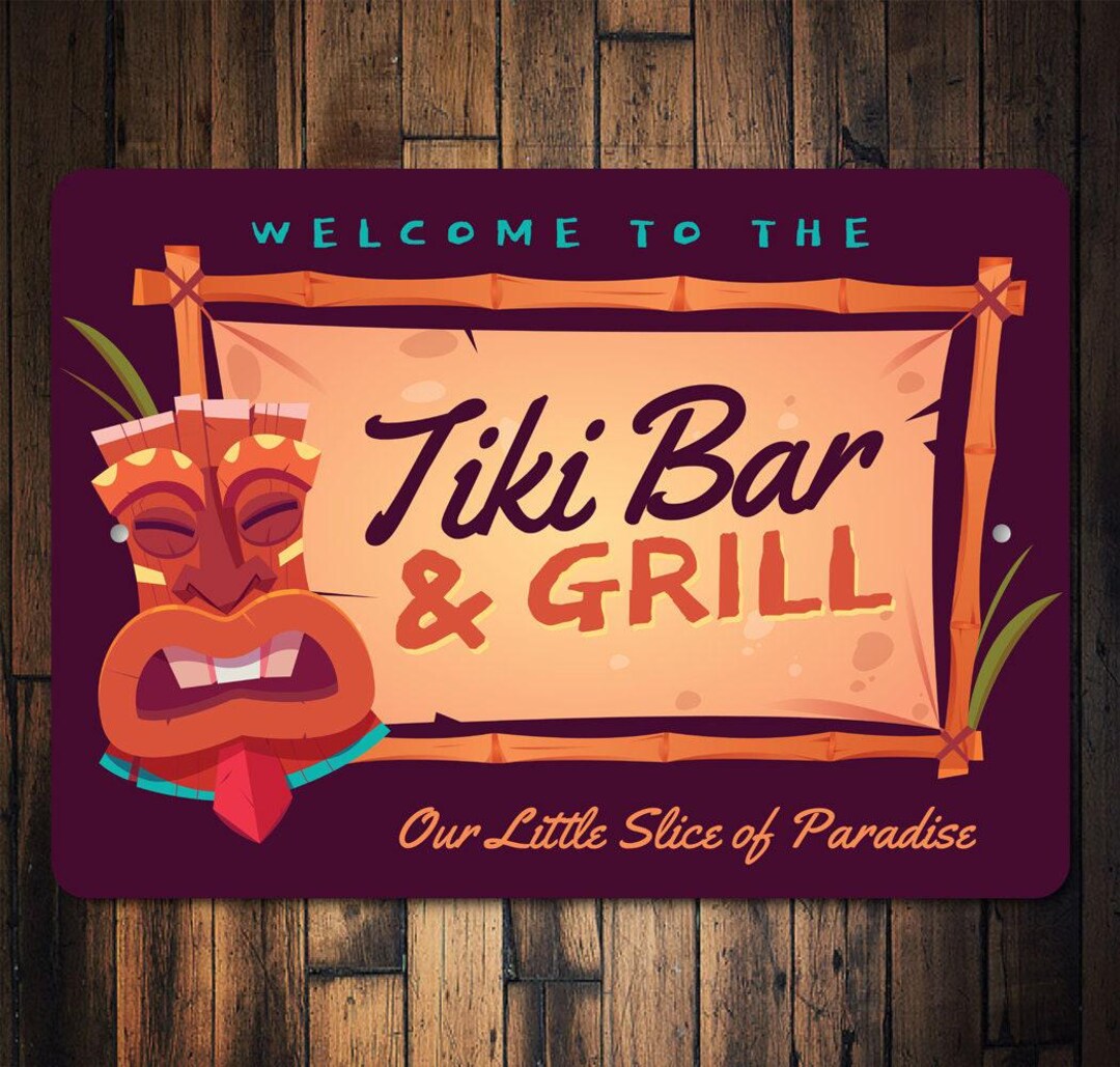 Welcome Tiki Sign, Tiki Bar Sign, Beach Bar Pub, Island Signs, Tiki ...