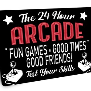 Vintage Arcade Sign, Test Your Gaming Skills, Gamer Gift, Arcade Room ...