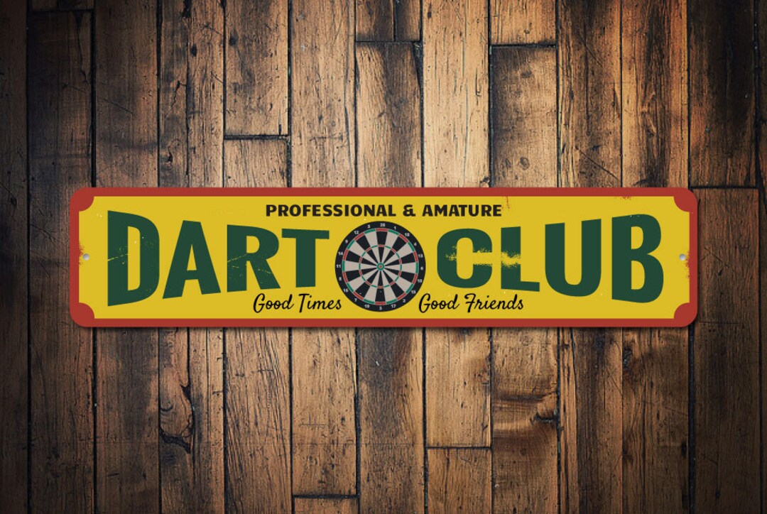 Dart Club Sign, Custom Metal Professional Dart Board Gift, Personalized ...