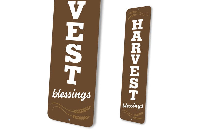 Harvest Blessings Sign, Farmhouse Sign, Vertical Metal Sign, Farmer ...