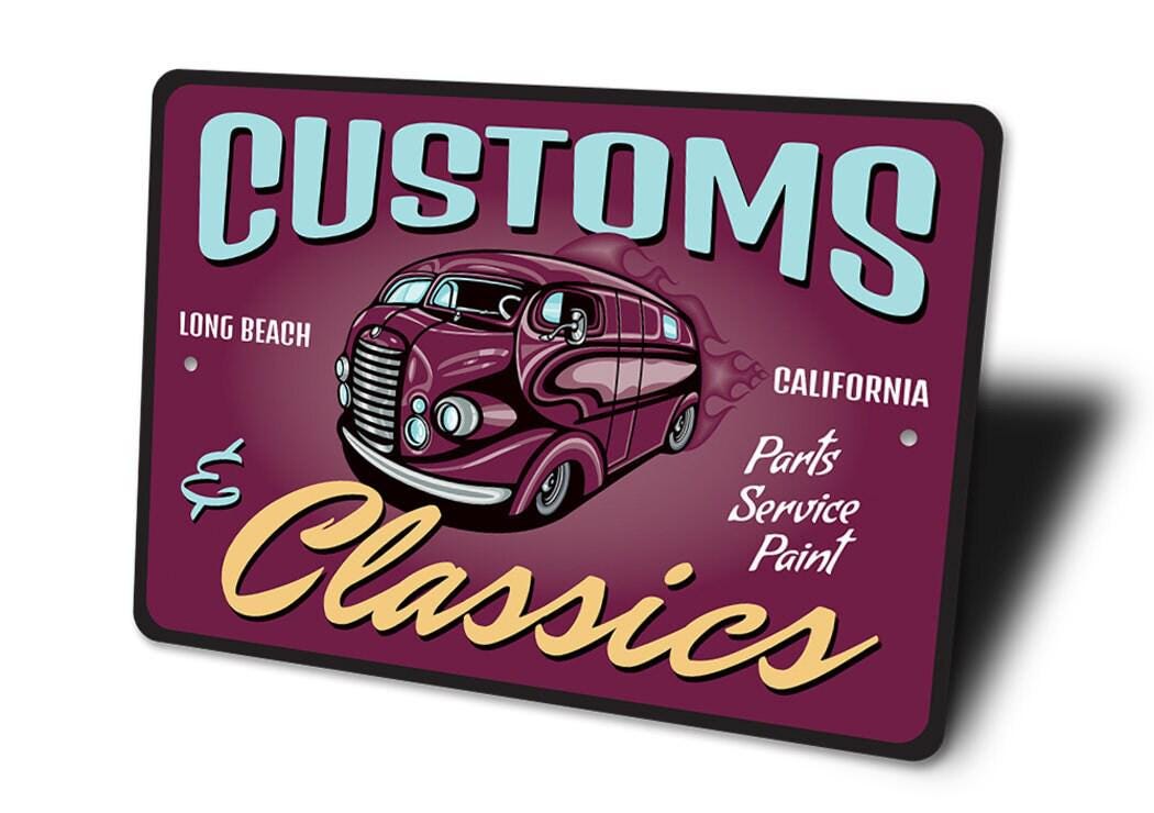 Custom Classics, Custom Car Sign, Classic Car Decor, Garage Sign ...