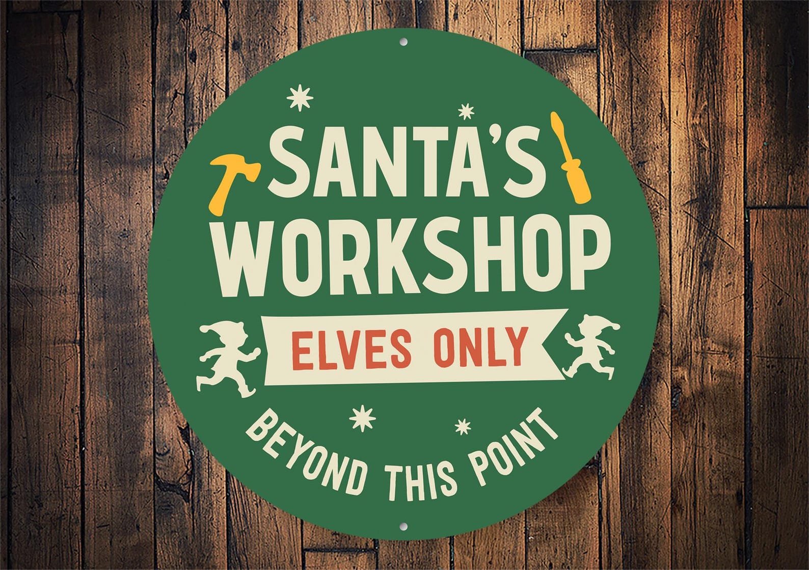 Santa's Workshop Sign, Elves Only Sign, Elves Christmas Sign, North ...