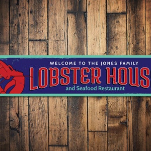 Lobster House Sign, Personalized Welcome Seafood Restaurant Sign ...