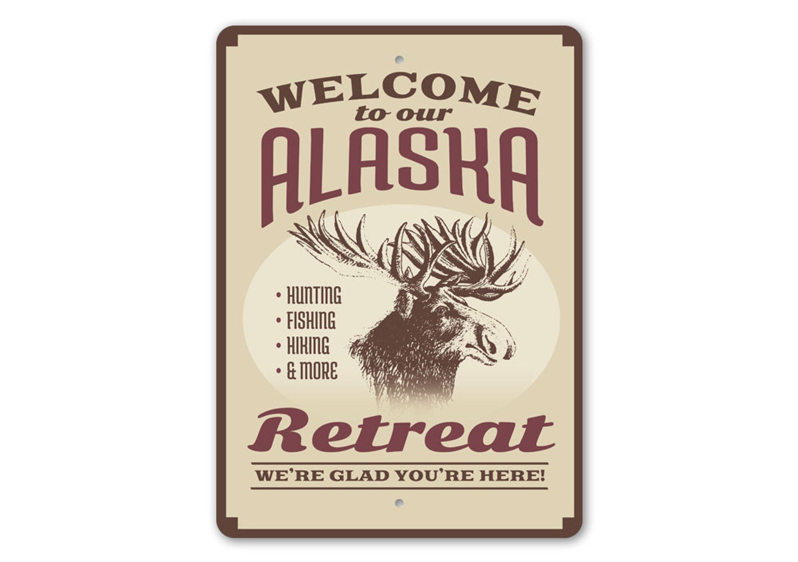 Welcome Alaska Sign Alaskan Moose Decor Moose Decor Alaskan - Etsy
