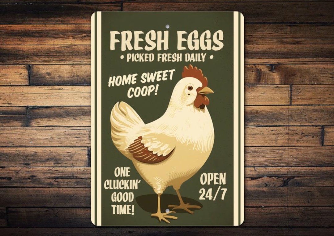 Chicken Egg Coop Sign, Chicken Coop Sign, Fresh Egg Sign, Fresh Eggs ...