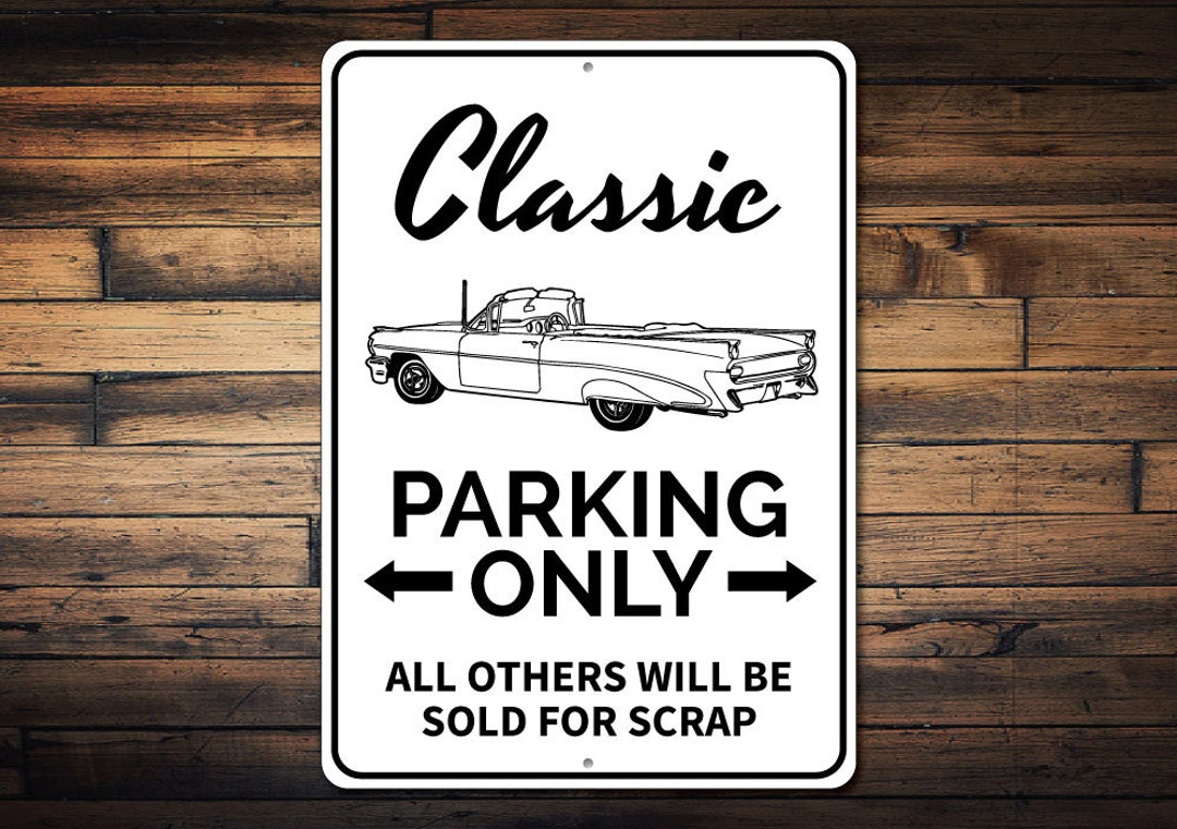 Classic Car Parking Sign, Car Lover Gift, Gift for Classic Car Owner ...