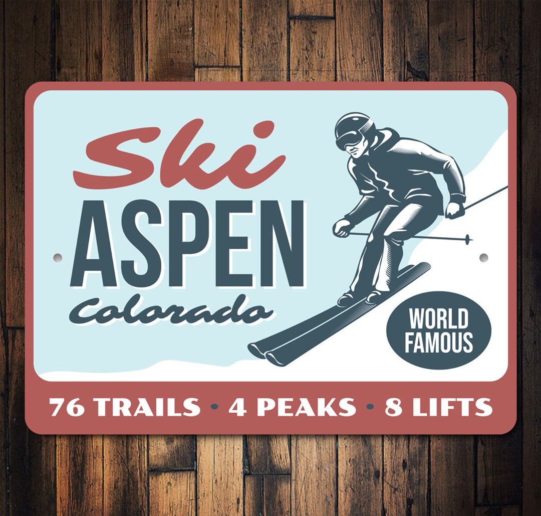 Ski Sign, Aspen Colorado Sign, Mountain Sign, Ski Resort Sign, Ski Home ...