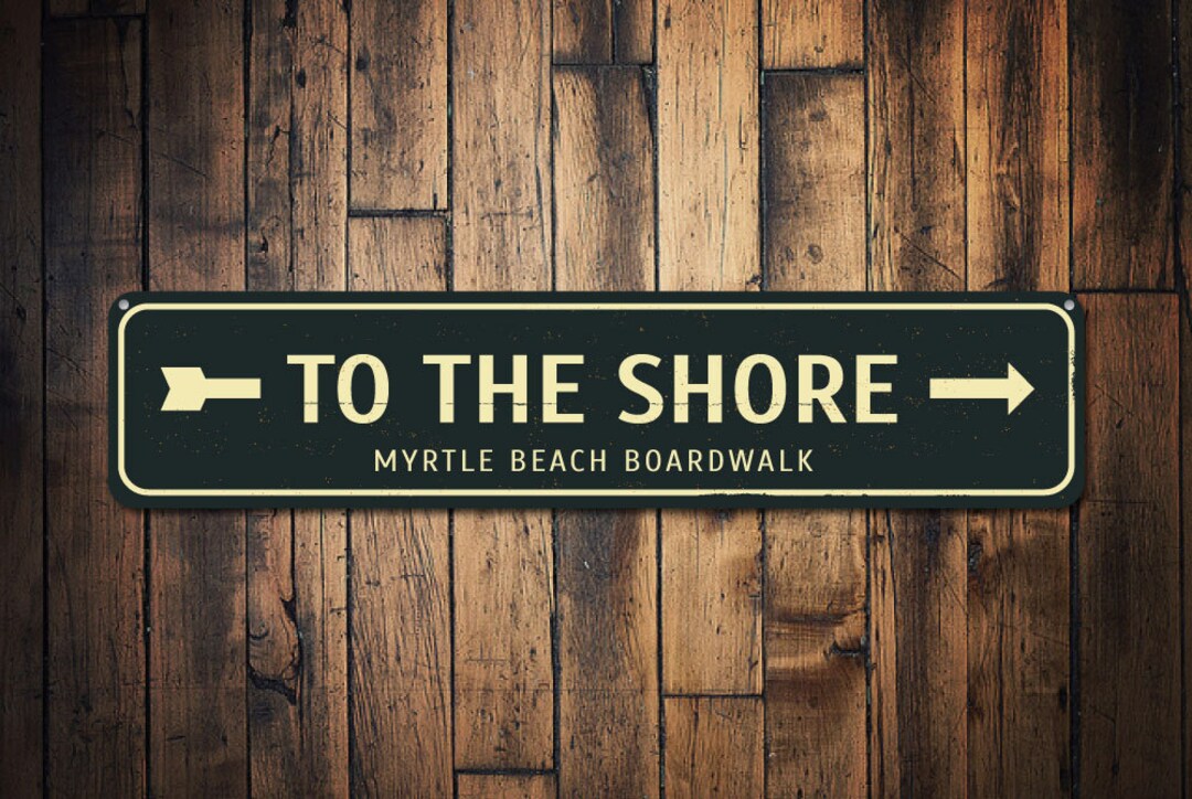 To the Shore Arrow Sign, Personalized Boardwalk Beach House Sign ...