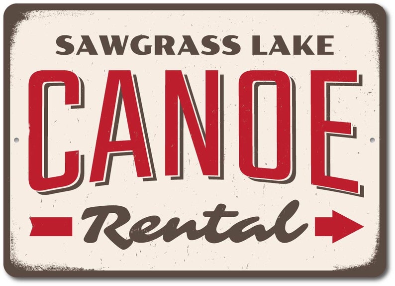 Arrow Canoe Rental Sign Custom Water Activities Lake Lover - Etsy