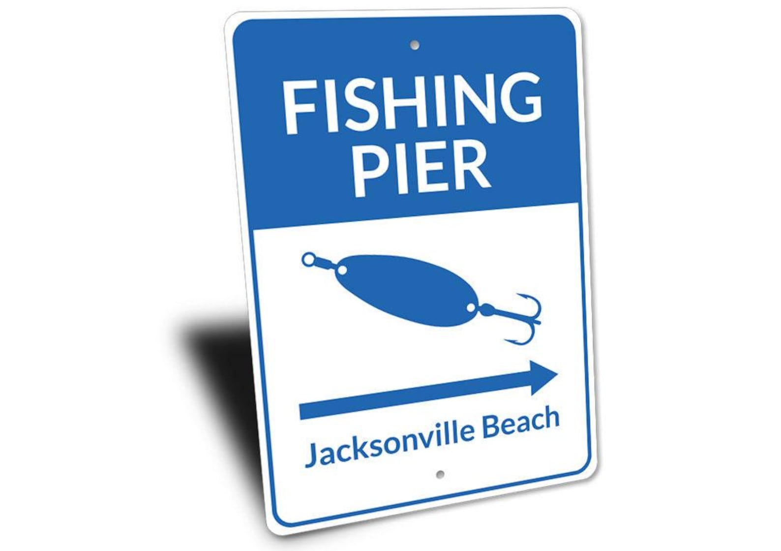 Fishing Pier Sign, Jacksonville Beach, Fish Decor Gifts, Metal Fish ...