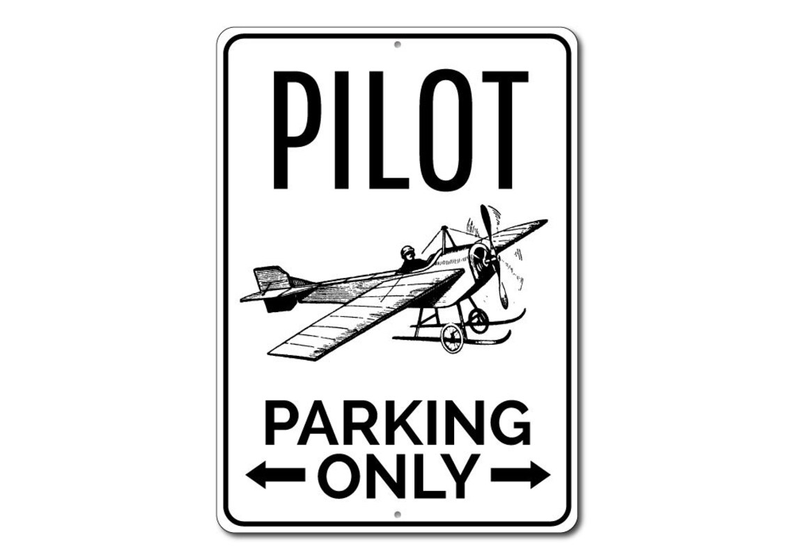 Pilot Parking Sign Airplane Gift Aviator Sign Gift for - Etsy